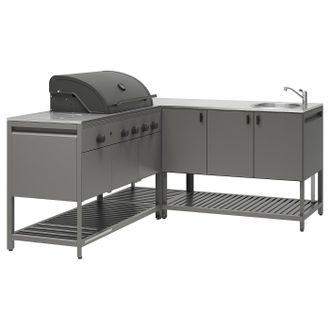 IKEA B&Aring;TSK&Auml;R Au&szlig;enk&uuml;che m Gasgrill+Sp&uuml;leneinheit