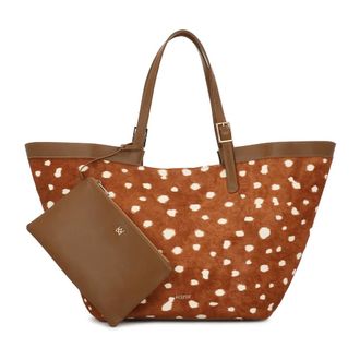 Kazar Femme, Sacs, Brun, Taille: ONE Size Grand sac &agrave; main avec finition en poils naturels