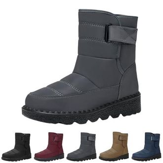 Generic Bottes de neige pour femme avec fermeture facile &agrave; enfiler, doublure en fourrure pelucheuse, &eacute;paisse, confortable, chaude, bottes dhiver antid&eacute;rapante