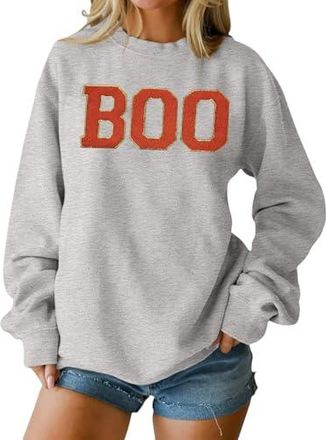 Generic Sweat-shirt pour femme - Imprim&eacute; graphique britannique - Haut surdimensionn&eacute; - Col rond - Manches longues - Automne - Hiver - D&eacute;contract&eacute; - Confortabl