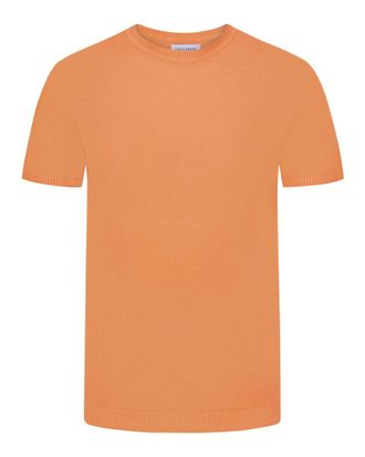 Tom Rusborg Leichtes Strick-T-Shirt mit frontseitiger Reiskornstruktur in