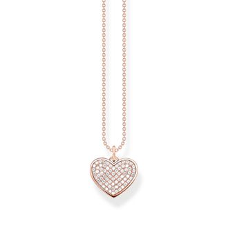 Thomas Sabo Thomas Sabo Kette Herz aus 925er Sterlingsilber 750er Ros&eacute;gold-Vergoldung, L&auml;nge: 40cm - 45cm, KE2127-416-14-L45V