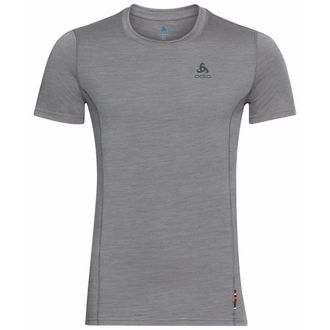 Odlo Herren Funktionsunterw&auml;sche Kurzarm Shirt MERINO PERFORMANCE 130 GRAMM, grey melange, S