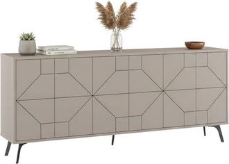 Dmora Kommode Elysium, Wohnzimmerbuffet, Wohnzimmer-Sideboard, Moderne K&uuml;chen-Speisekammer, 184x35h77 cm, Zement