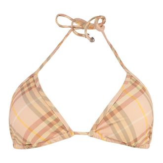 Burberry Bikini-Top im Dreieck mit Check-Motiv - - Swimwear - Damen - Rosa - XS