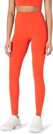 Amazon Essentials Damen Active FormFlex Buttery Soft Capri-Leggings f&uuml;r Yoga und Workouts mit Taschen, hoher Taille, Schrittl&auml;nge von 48 cm, Hellrot, XL