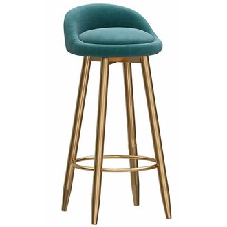 Generic Samt-Barhocker, 66/76 cm hoch, f&uuml;r ESS- und K&uuml;chentheken, Schwarze Metallbeine und Fu&szlig;st&uuml;tze, Tresenhocker f&uuml;r K&uuml;cheninseln, Caf&eacute;s, Kneipen, Bars, bis