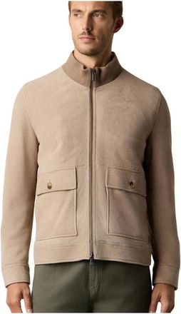 Brooks Brothers Bomber Suede Jacket - Homme - Vestes - Beige - Taille: XL