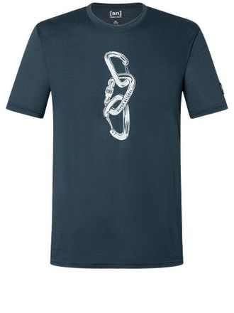 super.natural T-Shirt f&uuml;r Herren, Merino CARABINERI Kletter Motiv, atmungsaktiv