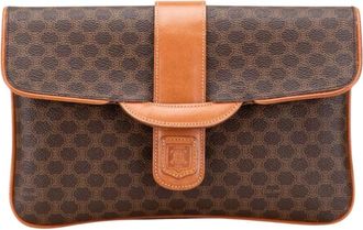 Celine Sac &agrave; rabat imprim&eacute; Pre-owned - Femme - Pre-owned - Brun - Taille: ONE Size