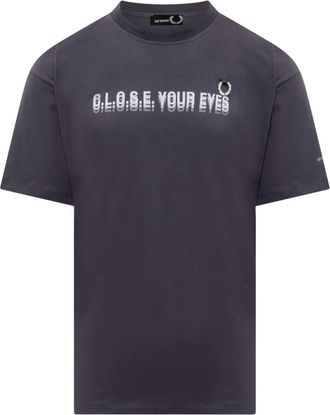 Fred Perry t-shirt à slogan imprimé - Bleu