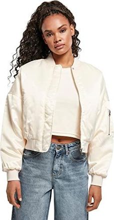 Urban Classics Veste Courte en Satin pour Femme, Sable Blanc, XL