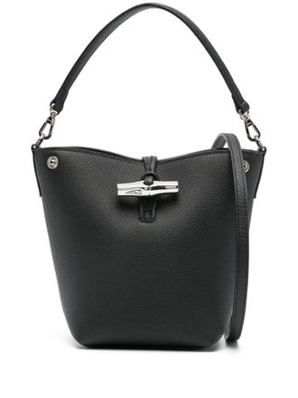 Longchamp sac seau XS Roseau en cuir - Noir