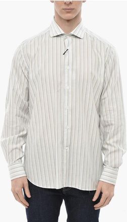 Corneliani CIRCLE Striped Cotton Poplin Shirt size 42