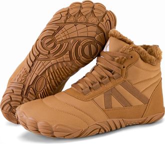 Mishansha Damen Herren Barfußschuhe Winter Warm Gefüttert Winterschuhe Outdoor rutschfest Barfuss Winterstiefel Bequem Leicht Winterboots mit Zero-Drop Solhe un