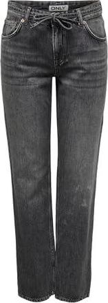 Only Onlbree Low Grey Straight DNM Dot Jeans, Gris Denim, 29W x 32L Femme