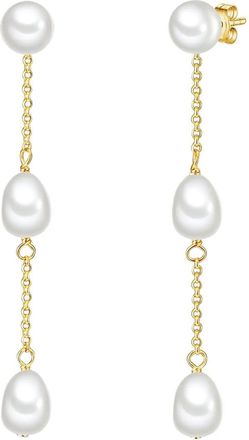 Valero Pearls Ohrringe - Sterling Silber Perlen-Ohrh&auml;nger S&uuml;&szlig;wasser-Zuchtpe - Gr. unisize - in Gold - f&uuml;r Damen