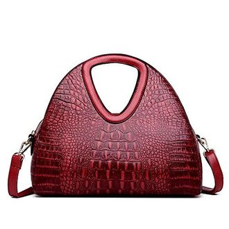 Generic Sac &agrave; main et sac &agrave; main de style r&eacute;tro pour femme avec poign&eacute;e sur le dessus - Sac &agrave; bandouli&egrave;re tendance - Grand sac fourre-tout pour femme, Rouge, 