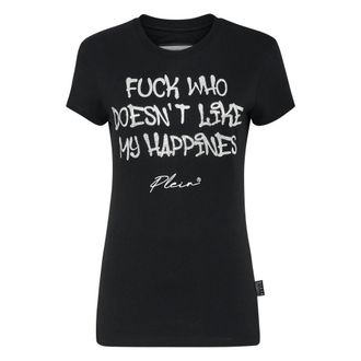 Philipp Plein Femme, Tops, Noir, Taille: 36 FR T-Shirt Col Rond