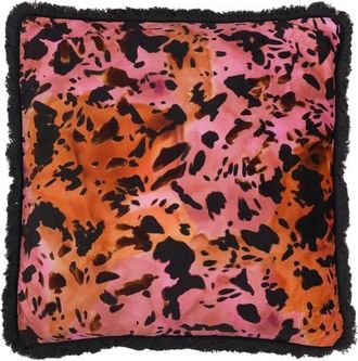 Riva Paoletti Colette Animal Print Satin Fransen Kissenbedeckung