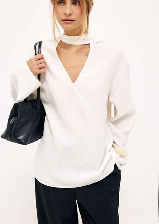 NA-KD Blouse &agrave; franges - Blanc