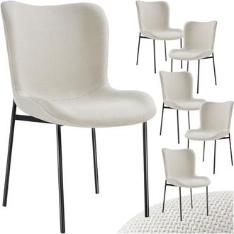 TecTake Chaises de salle à manger, design scandinave, dossier haut, ergonomique, pieds en acier, chaises de cuisine, chaises de salle à manger, fauteuils de s
