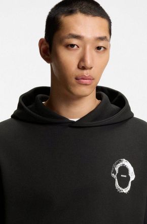 HUGO BOSS Hoodie Regular Fit, K&auml;ngurutasche, R&uuml;ckendruck