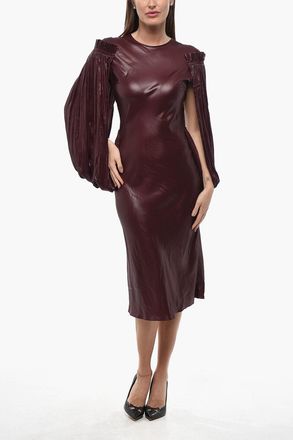 Stella McCartney Midi Dress BILLOWING with Pliss&eacute; Sleeves Stella McCartney
