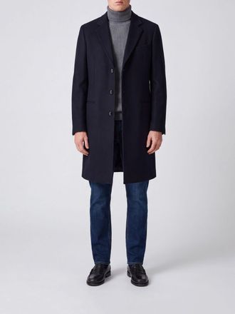 Giorgio Armani Manteau droit longueur genou en laine vierge et cachemire