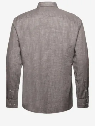 HUGO BOSS Cotton-Linen Blend Shirt - Gray