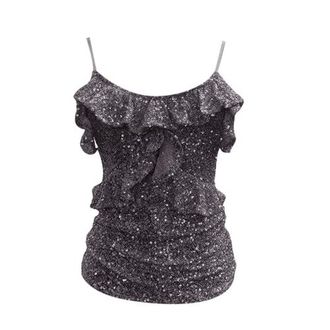 Generic D&eacute;bardeur sans manches en bois &agrave; paillettes pour fille, gris, Taille unique