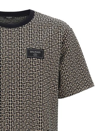 Balmain Monogram Print T-Shirt - Black