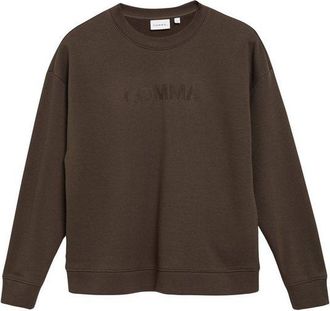 Comma Sweatshirt Sweatshirt Baumwoll-Sweatshirt mit Logo-Stickerei