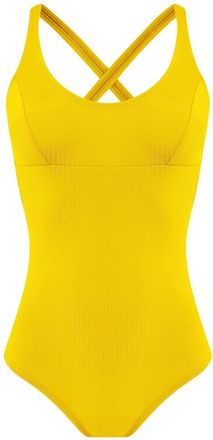 Amir Slama Badeanzug mit überkreuzten Trägern - Gelb