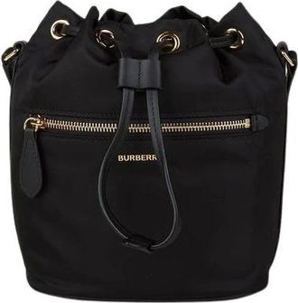 Burberry Mini Sac seau &agrave; cordon en nylon - Femme - Sacs - Noir - Taille: ONE Size