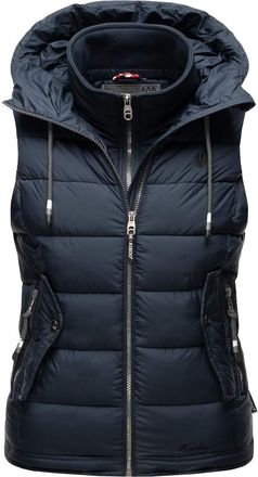 Marikoo Damen Weste Steppweste gesteppt Fr&uuml;hjahr &Uuml;bergangsweste B866 [B866-Tais-Navy-Gr.XS]