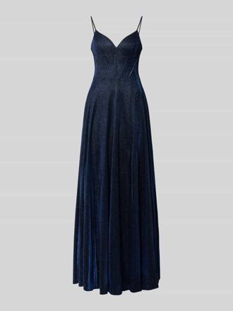 Luxuar Fashion Schimmerndes Abendkleid mit V-Ausschnitt