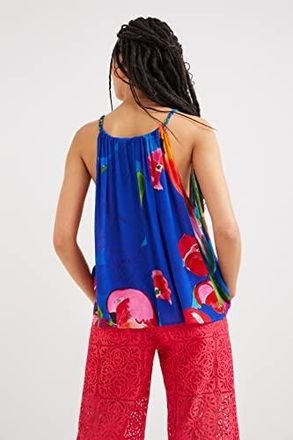 Desigual BLUS_RODAS Blouse, Bleu, XL Femme