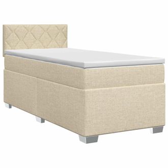vidaXL Letto Box Spring Con Materasso Crema 90 X 200 Cm Tessuto Vidaxl
