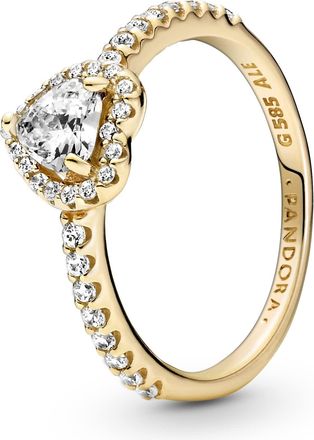 Pandora Damen Ring Erh&ouml;htes Herz 14k Gold, Zirkonia 159139C01 52