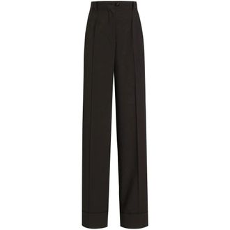 Dolce & Gabbana Schwarze High-Waist Hose mit Taschen - - Trousers - Damen - Schwarzk - L