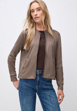 Street One Lederimitatjacke mit Rundhalsausschnitt