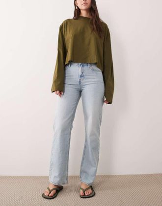 Calvin Klein Jeans Jean droit style ann&eacute;es 90 - Bleu d&eacute;lav&eacute;