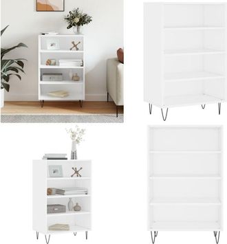 vidaXL Vidaxl - Buffet haut blanc 57x35x90 cm bois dingénierie - Buffet Design Moderne - Meuble Rangement Cuisine - Armoire Blanche - Étagère Ouverte