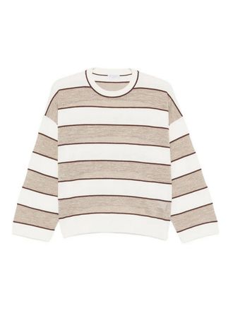 Brunello Cucinelli Pull Col Rond - Blanc