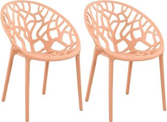 Clp 2er Set Stapelbare Gartenst&uuml;hle Hope pfirsich