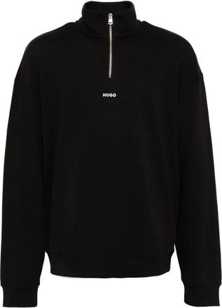 HUGO BOSS Homme, Sweatshirts et sweats &agrave; capuche, Noir, Taille: XL SweaT-shirt &agrave; col zipp&eacute; en coton &eacute;ponge