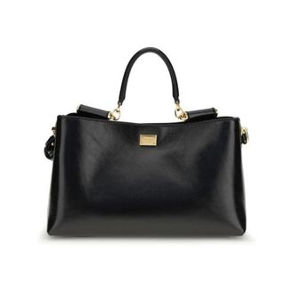 Dolce & Gabbana Leather Top Handle Bag - - Bags - Damen - Schwarzk - ONE SIZE