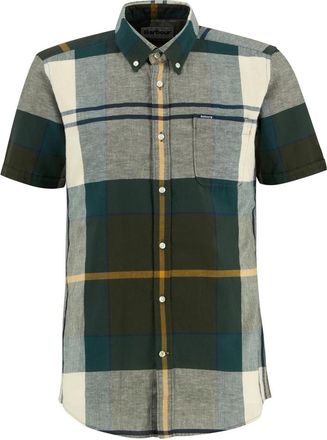 Barbour Kurzarmhemd mit Leinenanteil und Tartanmuster, Tailored Fit in