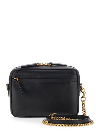 Valentino Garavani Womens Black Shoulder Bag With Maxi Vlogo Leather